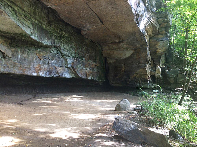 The waterfall in all its silky, thundering glory. Sixty-five feet of free-falling water therapy that no spa treatment can match.