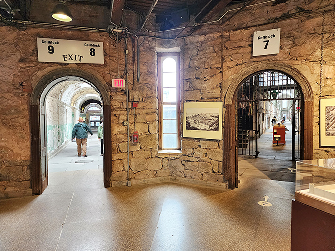 Cellblocks 8 and 9 await curious visitors. Unlike the original residents, you get the luxury of an exit sign and the promise of leaving.