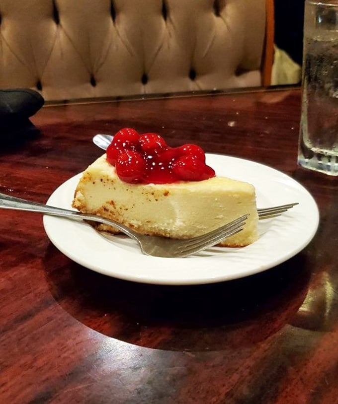 New York cheesecake topped with berries—the dessert equivalent of a standing ovation after an exceptional performance. Worth every calorie.