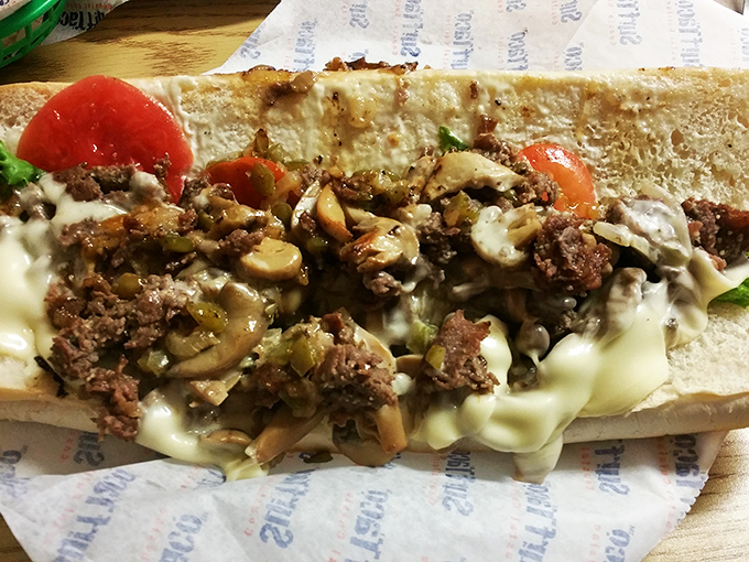 When a cheesesteak gets this serious about mushrooms and melty cheese, you know someone in the kitchen really cares.