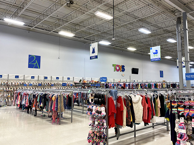 Fashion democracy in action. These racks hold everything from last season's mall brands to vintage gems, all waiting for their perfect match.