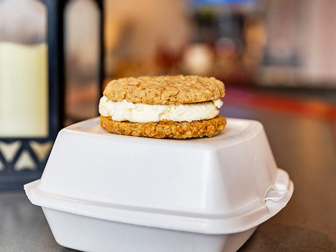 The humble oatmeal cream pie, elevated to art form. Sitting in its throne-like container, it knows exactly how special it is&mdash;and so will your taste buds.
