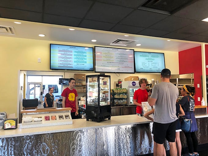 Where the magic happens&mdash;the counter where sandwich dreams come true. The digital menu boards are modern, but the service is refreshingly old-school.