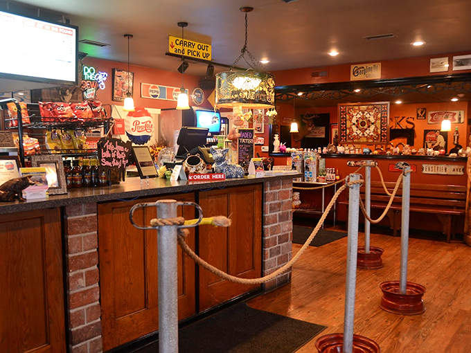 The counter where dreams come true and diets go to die &ndash; wood, brick, and the promise of imminent satisfaction.