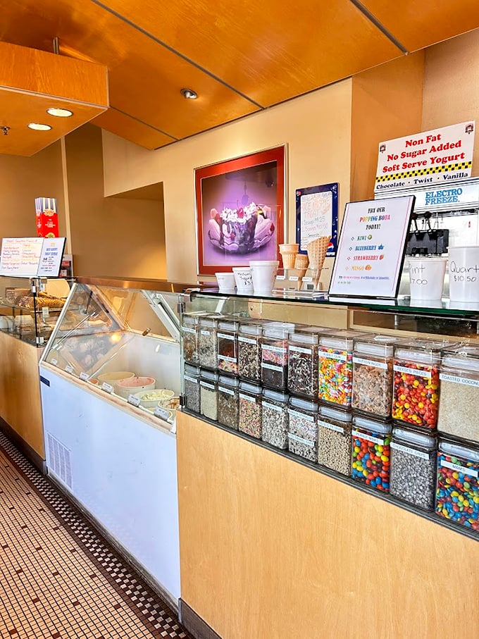 Toppings galore line the counter like jewels in a treasure chest&mdash;sprinkles, candies, and nuts just waiting to transform good ice cream into greatness.