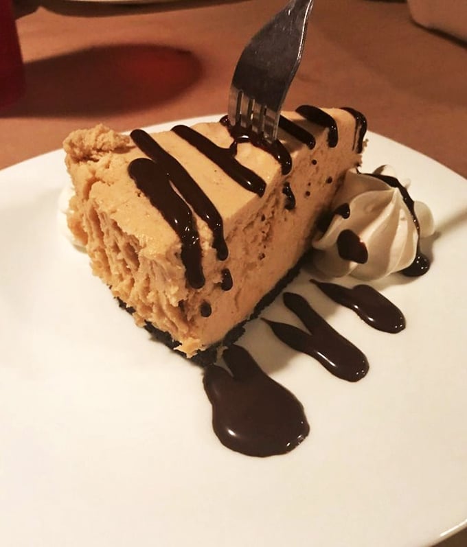 A slice of heaven that makes you question why anyone would ever skip dessert &ndash; especially when it involves chocolate drizzle and a perfect crust.