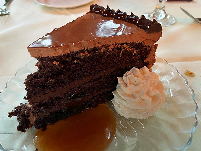 Chocolate cake that doesn't whisper sweetness but declares it boldly&mdash;layer upon layer of decadence that demands to be savored slowly.