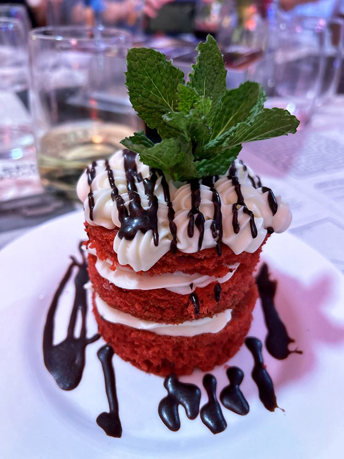 This red velvet cake isn't just dessert&mdash;it's the encore performance after a seafood symphony, complete with a mint-leaf standing ovation.