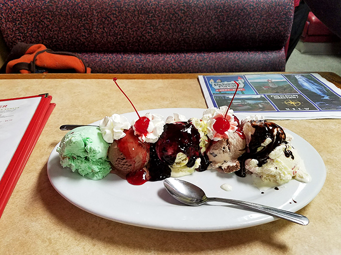 When a burger joint takes its dessert game this seriously, you know you've found a place that understands the complete architecture of happiness.