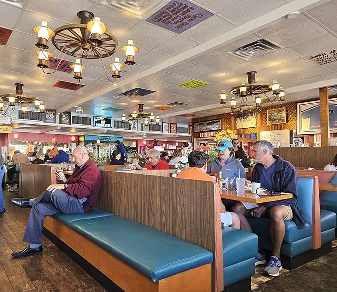 Where strangers become neighbors over breakfast. These booths have witnessed first dates, business deals, and countless "remember when" conversations.
