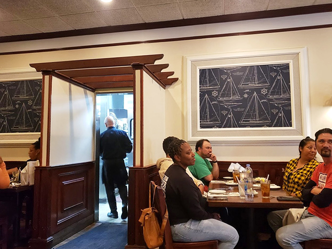 The dining room buzzes with the energy of people united by a common mission: experiencing some of Maryland's finest seafood in unpretentious surroundings.