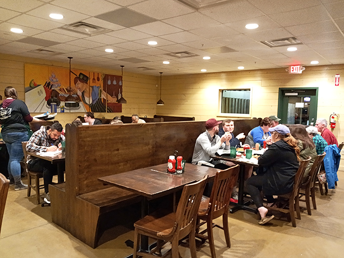 The dining room buzzes with the energy of happy eaters &ndash; a community united by the universal language of good food.