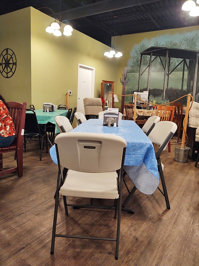 The dining area &ndash; where strangers become temporary friends united by the universal language of "mmm" and "you've got to try this."