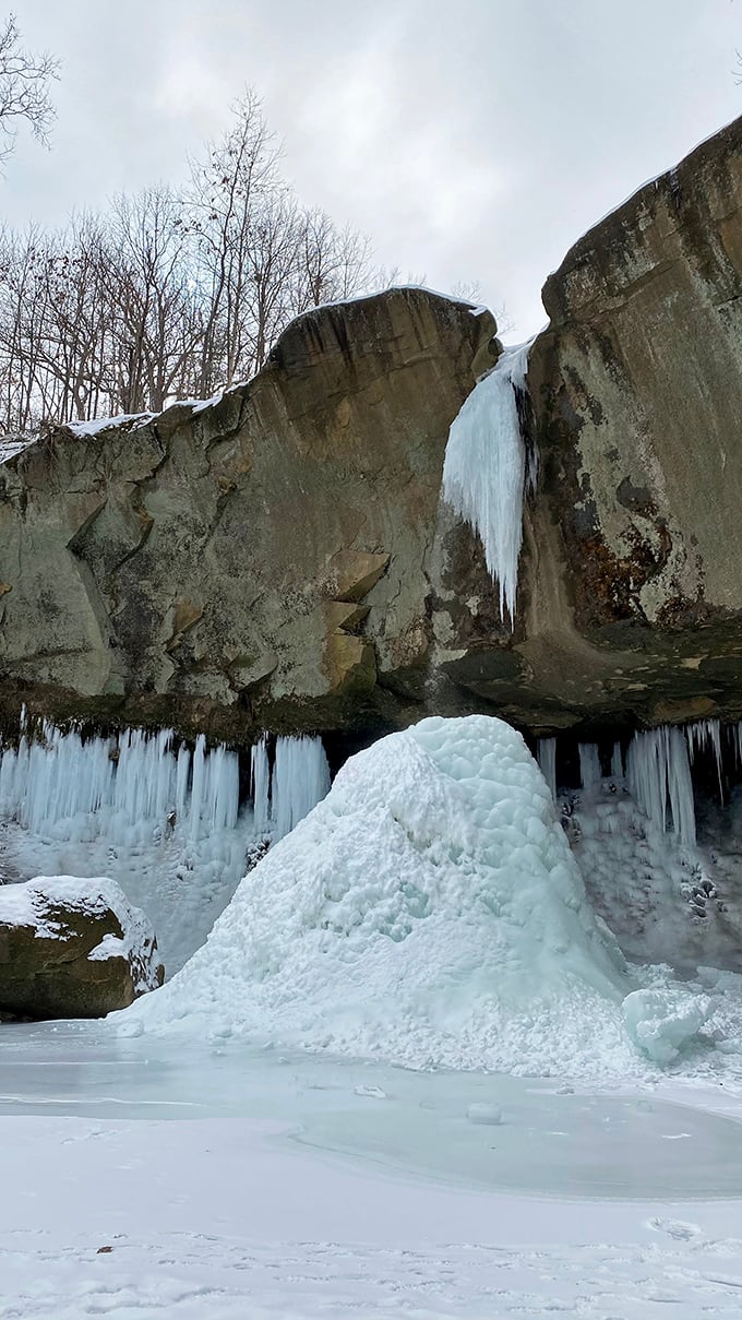 Winter transforms the falls into nature's ice sculpture garden. Partially frozen cascades create an ethereal scene worthy of fantasy movies.