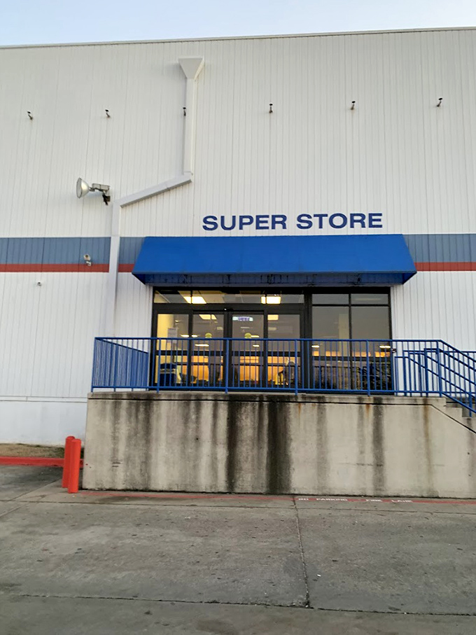 The blue awning signals you've arrived at bargain paradise. Like the entrance to Narnia, but instead of talking lions, you'll find talking points for your next dinner party.