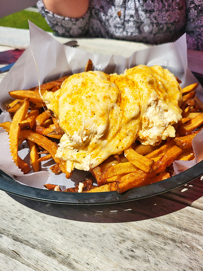 Golden fries topped with perfectly cooked eggs&mdash;a combination so right it makes you wonder why you haven't been eating breakfast this way forever.