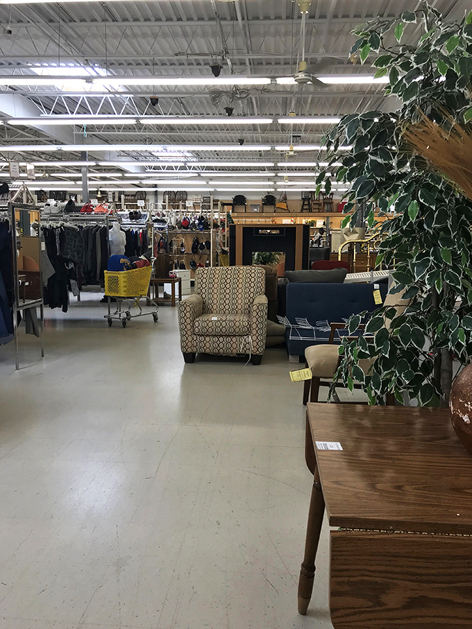 Mid-century meets millennium in the furniture section. That patterned armchair has stories to tell&mdash;and is ready to hear yours.