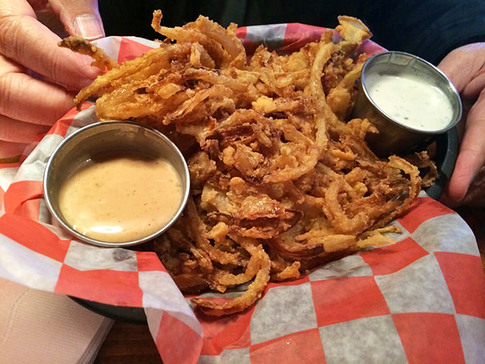 These crispy onion strings are what angels would snack on if heaven had a concession stand &ndash; golden, crunchy, and absolutely irresistible.