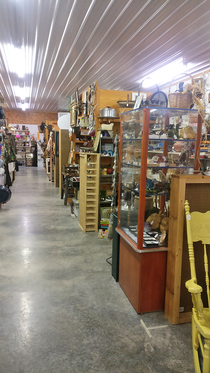 The exterior may be humble, but that red roof signals to bargain hunters: "Treasures inside!" Like a lighthouse for the deal-obsessed.