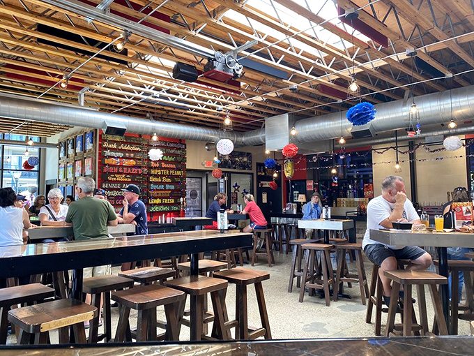 Community in action&mdash;where the space between tables is just close enough to share stories but far enough to enjoy your own.