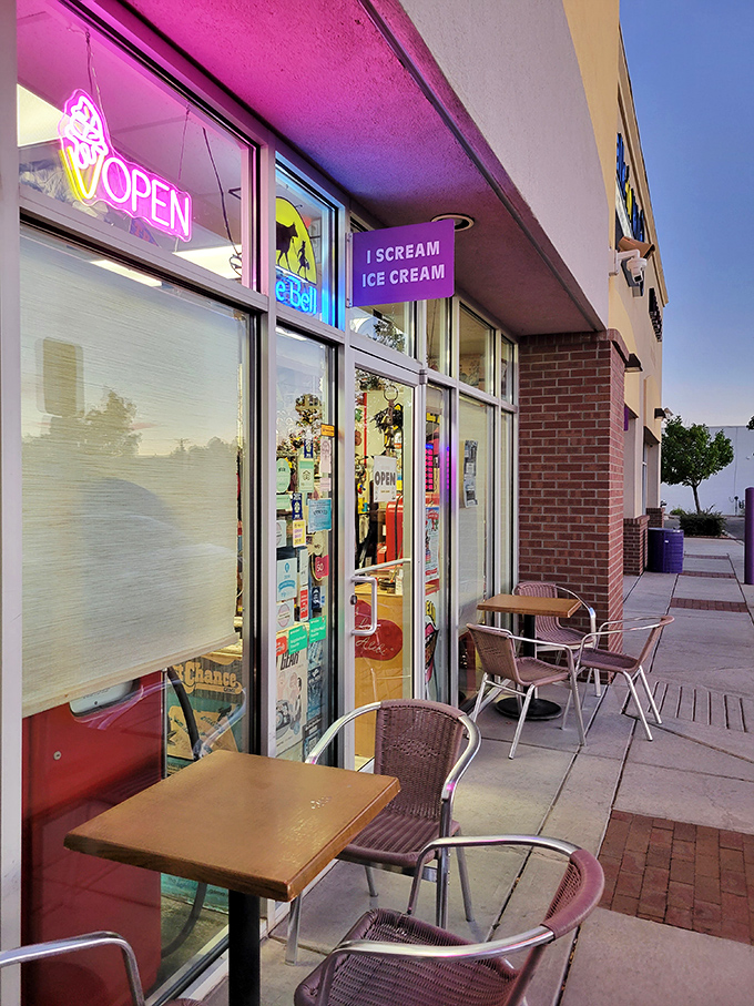 As evening falls, the neon glow beckons like a lighthouse for the dessert-obsessed. These outdoor tables have witnessed countless first dates and family celebrations.