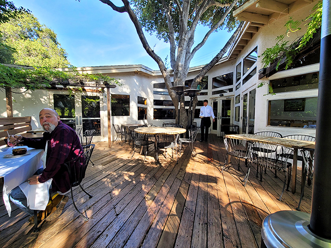 Dappled sunlight, gentle breezes, and tables set for culinary adventure&mdash;outdoor dining as the French gods intended.