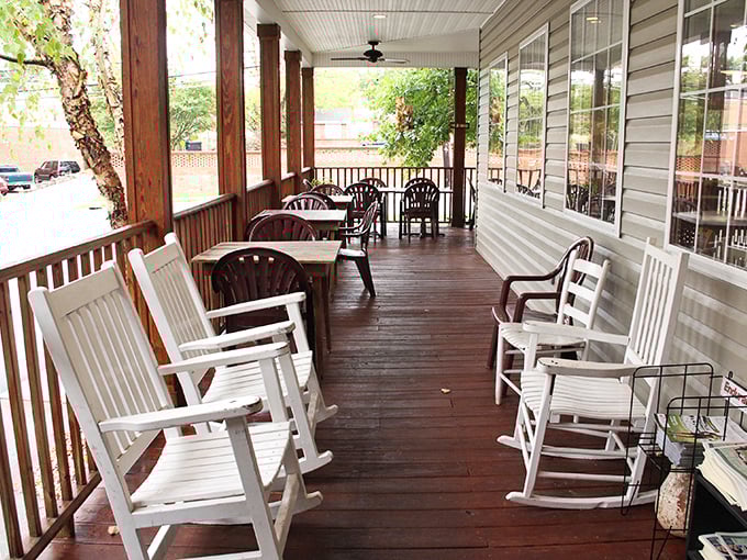 The front porch with its rocking chairs isn't just an entrance&mdash;it's where you'll contemplate a post-meal nap after Southern food perfection.