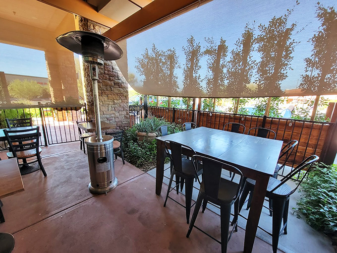 The outdoor patio: where desert meets dolce vita. Arizona evenings were made for al fresco dining under string lights with a glass of Chianti.