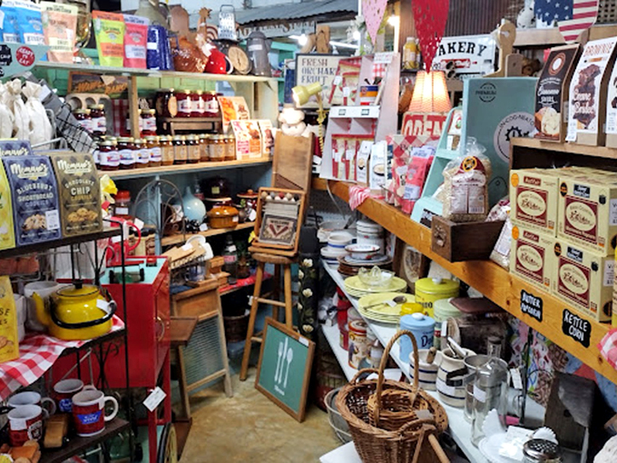 A culinary time capsule that would make Betty Crocker weep with joy. Those yellow enamel pots have cooked more comfort food than a diner on Sunday morning.
