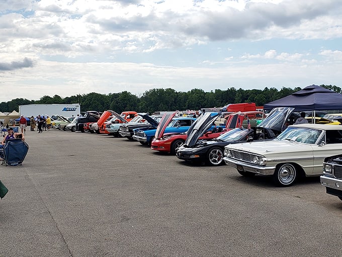 Car shows often accompany special events, creating a full-day experience where speed demons and chrome enthusiasts find common ground.