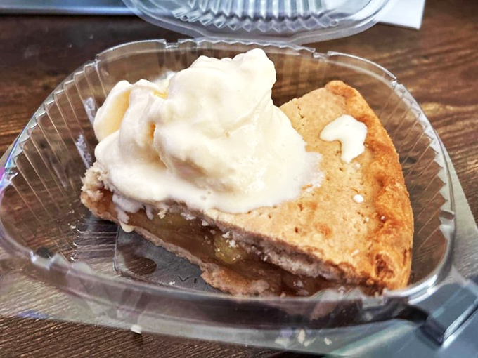 The perfect finale: a slice of homemade pie topped with whipped cream that makes you save room no matter how much chicken you've devoured.
