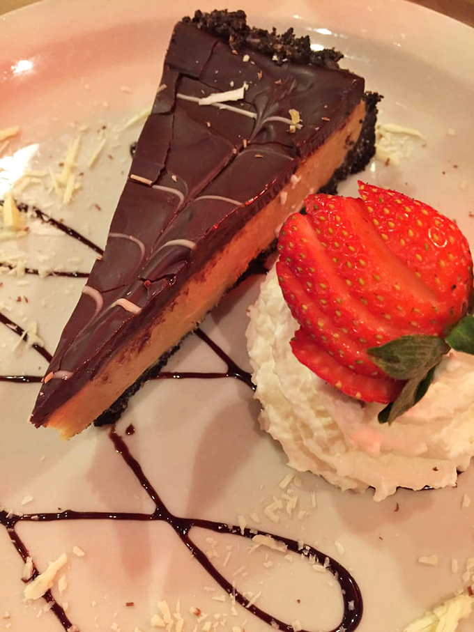 Chocolate meets peanut butter in a pie that would make Reese's executives weep with jealousy. Diet starts tomorrow, obviously.