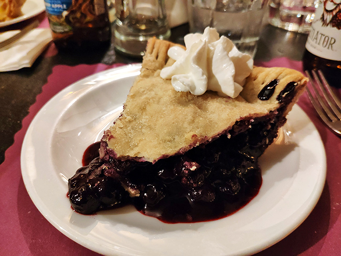 The dramatic finale: wild blueberry pie that makes you question why anyone ever invented cake in the first place.