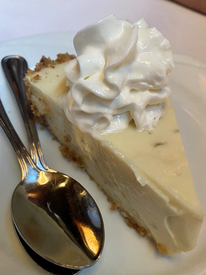 Key lime pie that strikes the perfect balance between sweet and tart – the kind of dessert that makes you consider ordering a second slice.