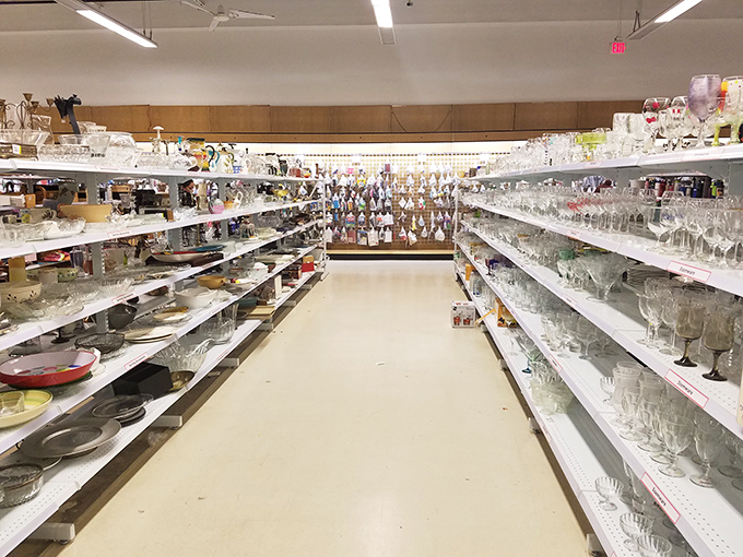 Crystal clear organization in the glassware aisle means finding exactly the right vessel for your next dinner party or cocktail experiment.