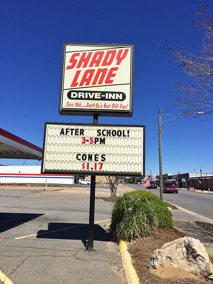 That vintage sign against the Georgia blue sky &ndash; a portal to simpler times and seriously good eats.