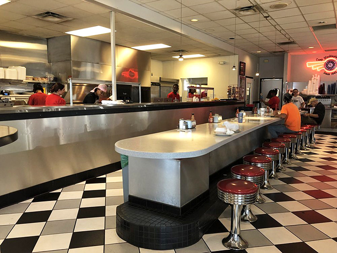 The exterior's retro charm hasn't changed much over the decades &ndash; proving that when you've got a good thing going, you stick with it. 