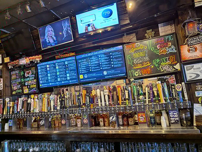 Beer tap handles stretch as far as the eye can see. Like a library of liquid literature, each one tells a different story.