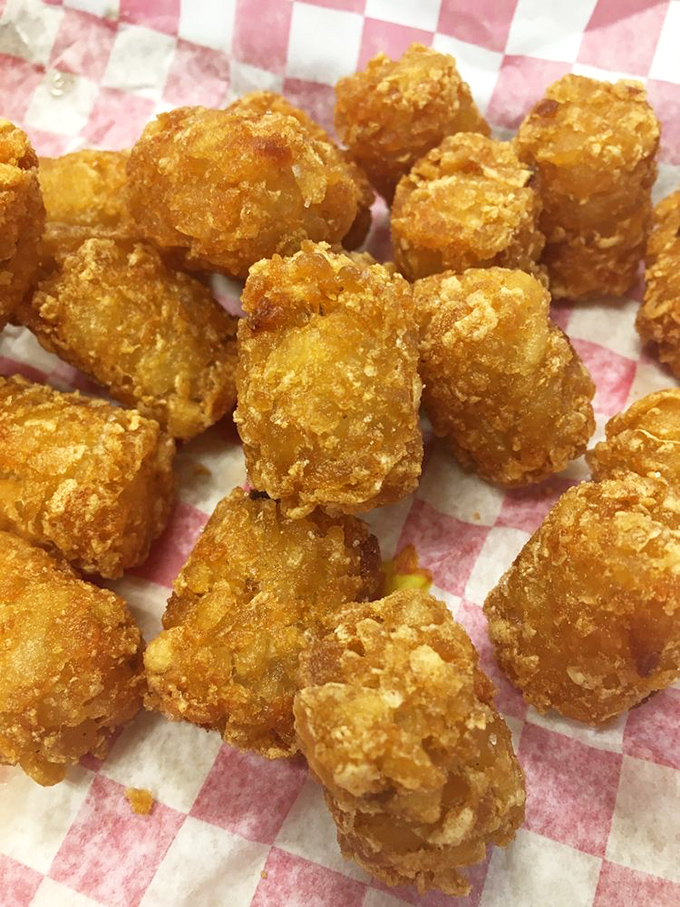 Golden-brown tater tots with that perfect crunch-to-softness ratio. These aren't just side dishes; they're little potato treasures worth fighting over.