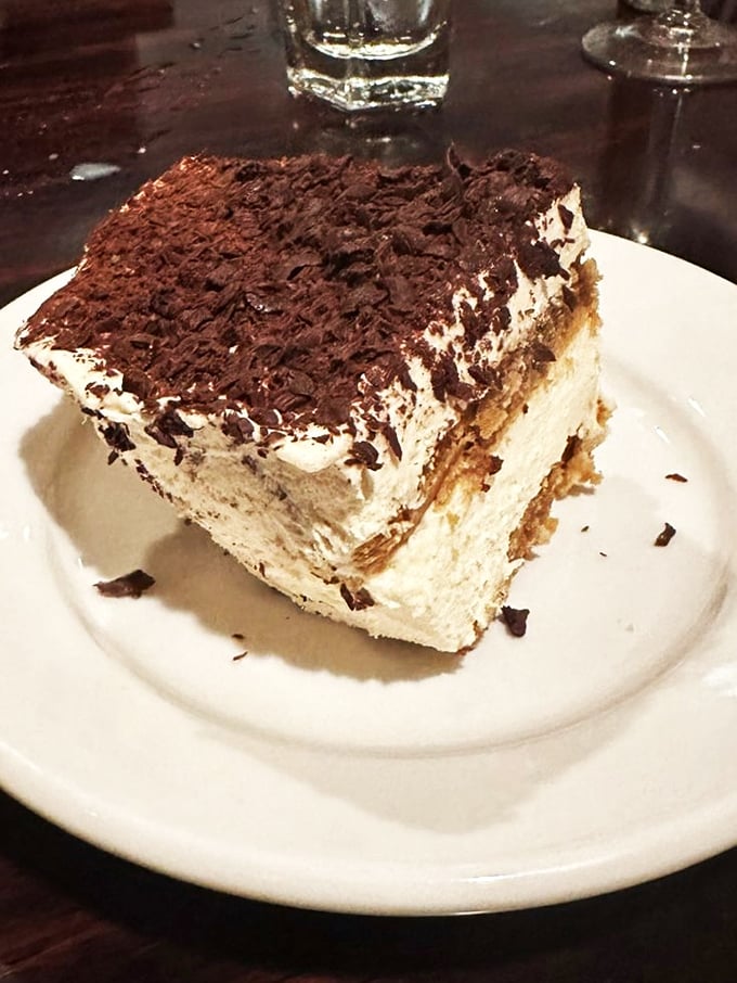 Not just tiramisu, but a monument to the eternal partnership of coffee, cocoa, and cream—architecture you can eat with a fork.