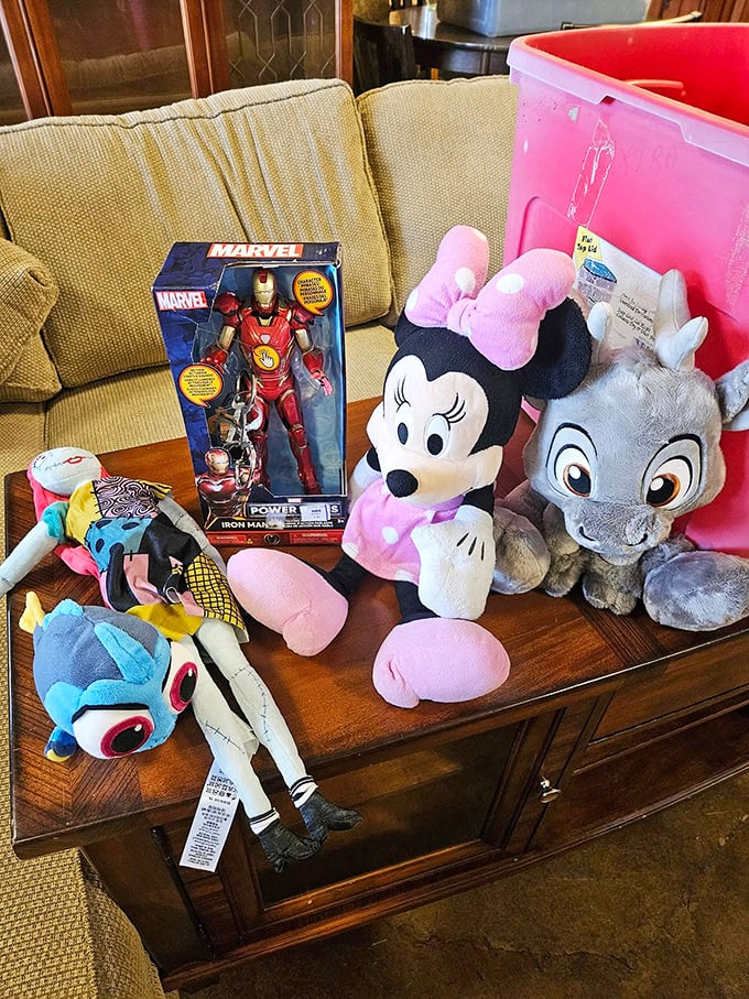 From Iron Man to Minnie Mouse, this toy collection proves one child's outgrown treasure becomes another's brand-new adventure, tags still attached.