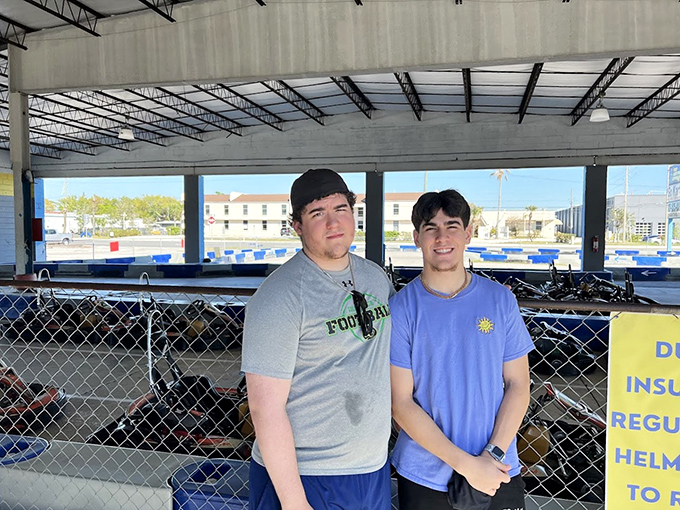 Brothers in speed. The calm before the storm&mdash;these visitors are about to discover who really deserves the family driving bragging rights.