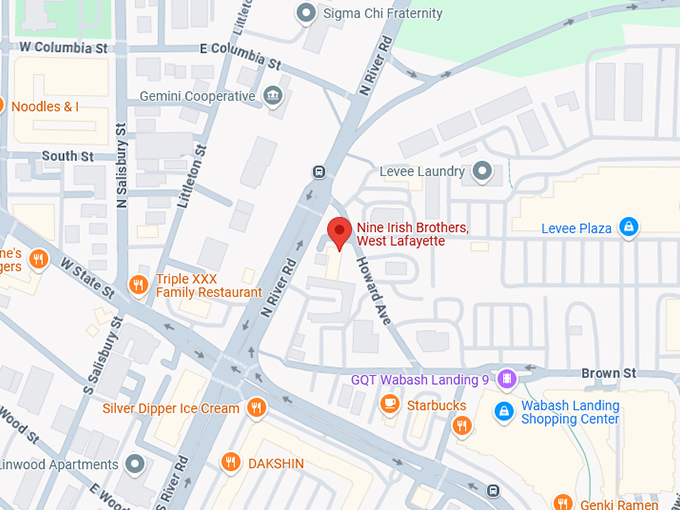 16 nine irish brothers, west lafayette map