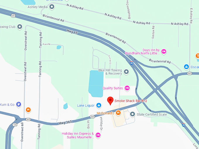 16 smoke shack bar b q map