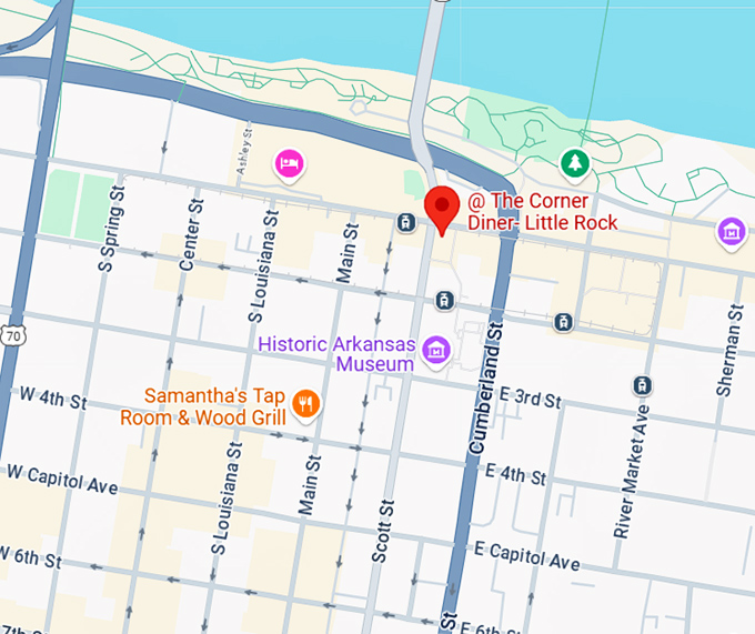 16. @ the corner diner little rock map