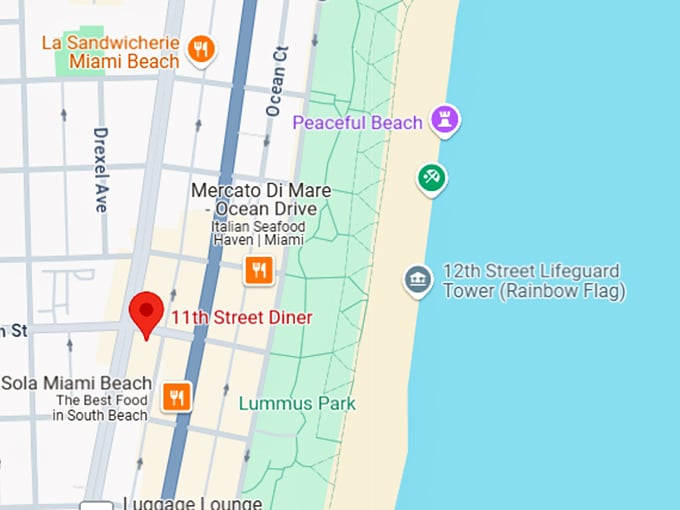16. 11th street diner map