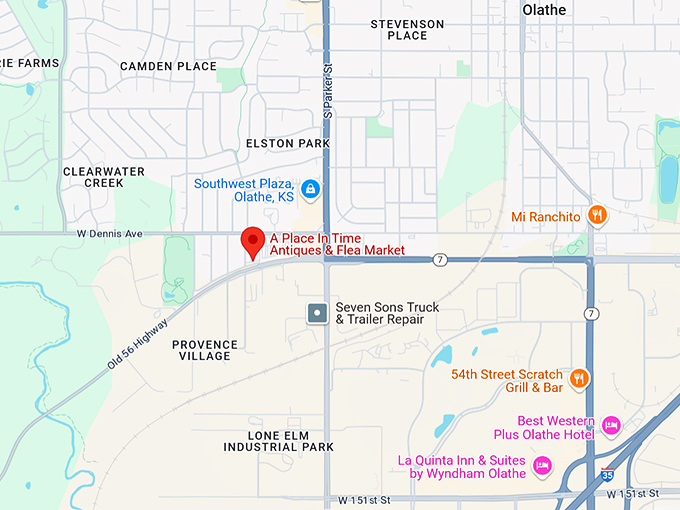 16. a place in time antiques & flea market map