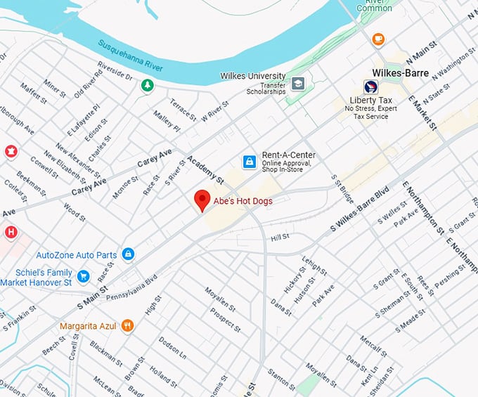 16. abe's hot dogs map