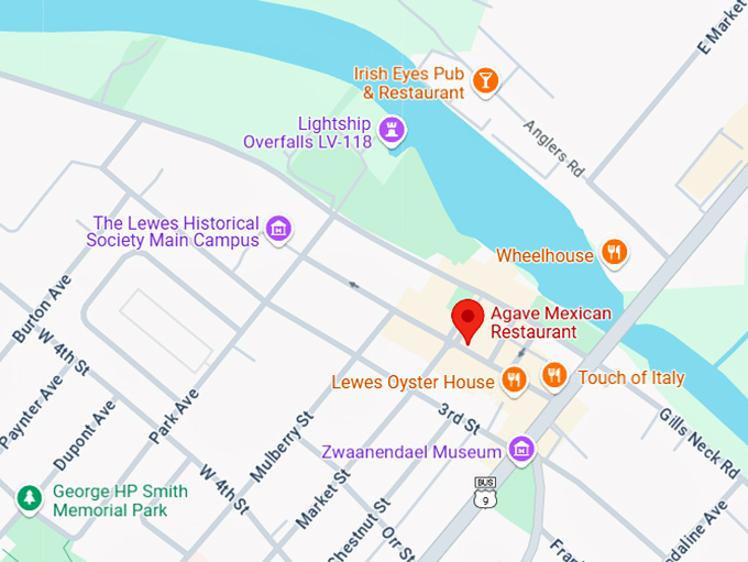 16. agave mexican restaurant map