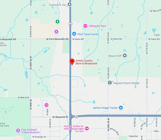 16. amish country store & restaurant map